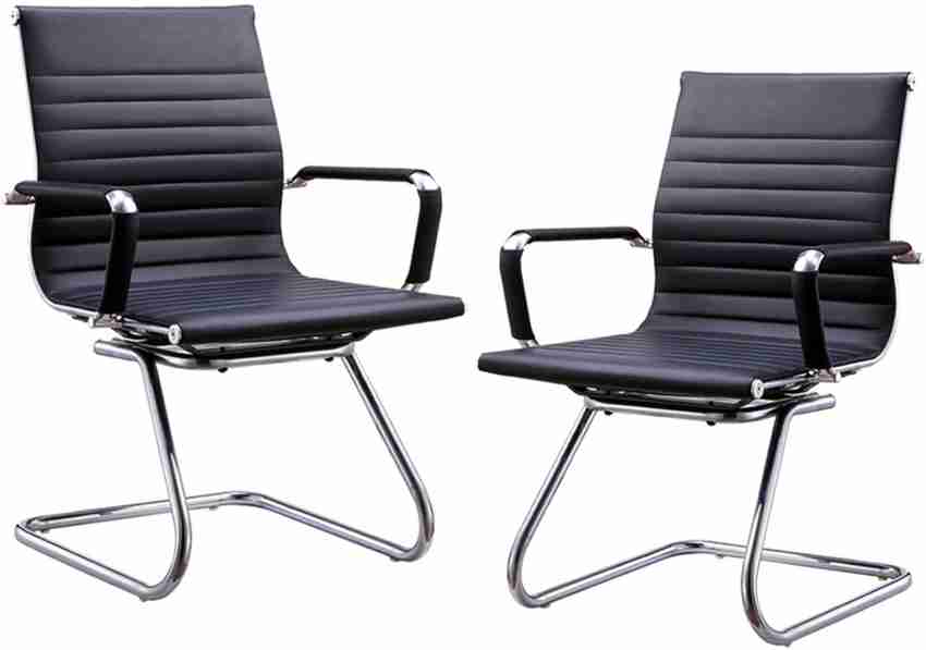 Lakdi High Grade Simple Comfortable Metal Stainless Steel Low Back Office Chair Black Set of 2 Combo Leatherette Office Executive Chair Price in India Buy Lakdi High Grade Simple Comfortable Metal Sta...