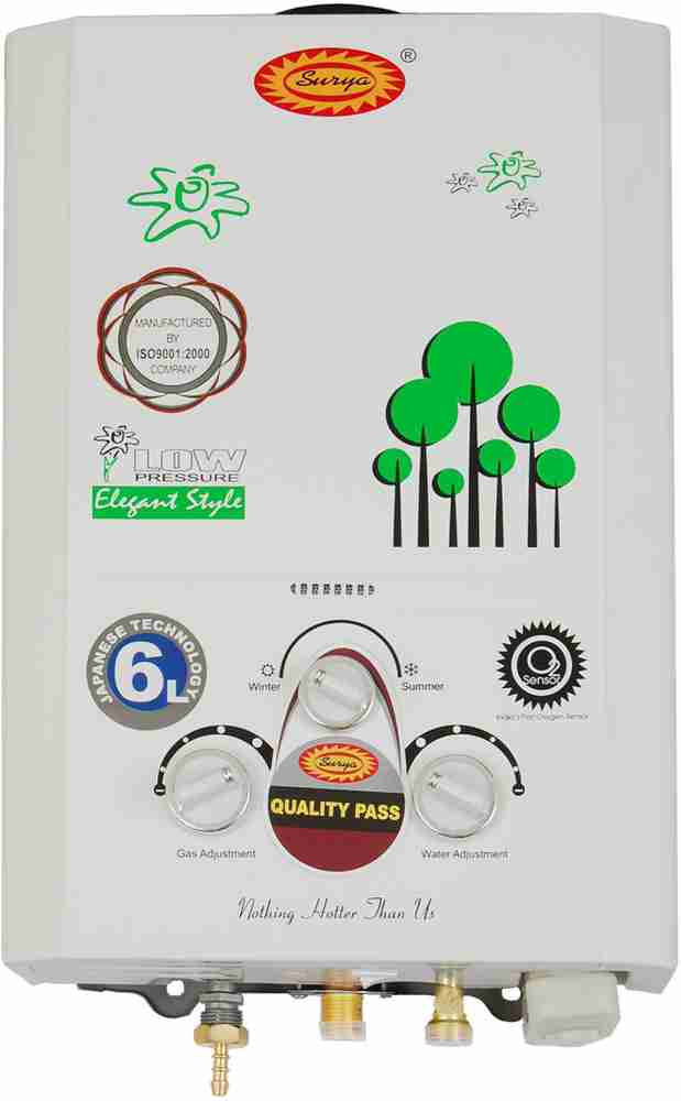 SURYA 6 L Gas Water Geyser JSD 20B 04 White