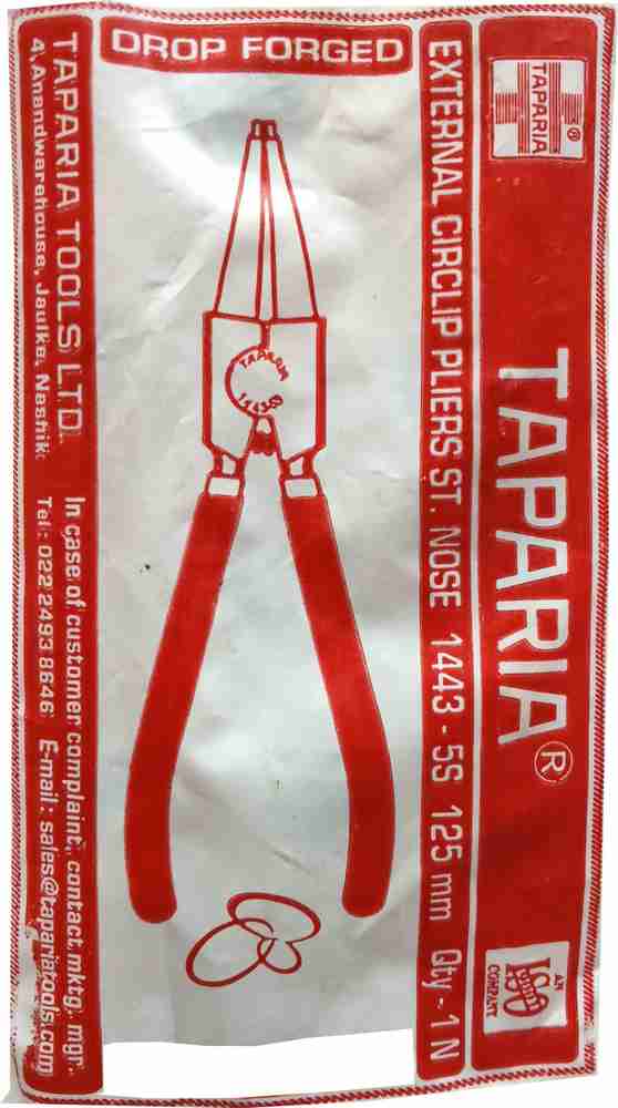 TAPARIA 1443 5S EXTERNAL STRAIGHT CIRCLIP PLIER Circlip Plier Price in India Buy TAPARIA 1443 5S EXTERNAL STRAIGHT CIRCLIP PLIER Circlip Plier online at Flipkart
