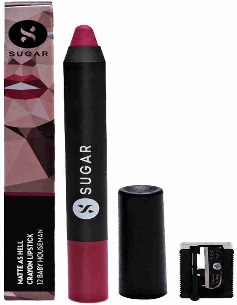 SUGAR MATTE AS HELL Crayon Lipstick 2.58 g With Sharpener Price in India Buy SUGAR MATTE AS HELL Crayon Lipstick 2.58 g With Sharpener Online In India Reviews Ratings Features Flipkart