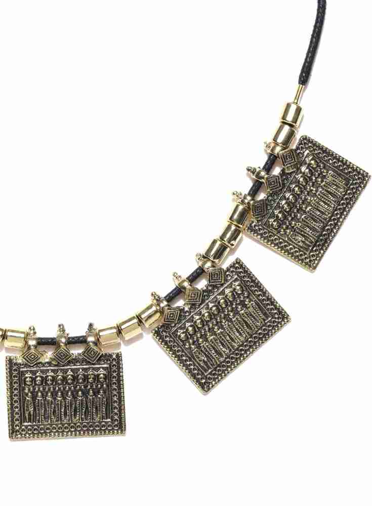 Infuzze Infuzze Oxidised Gold Toned Necklace Alloy Necklace Price in India Buy Infuzze Infuzze Oxidised Gold Toned Necklace Alloy Necklace Online at Best Prices in India Flipkart
