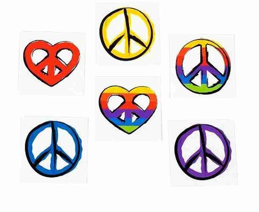 Colorful Peace Sign Tattoos