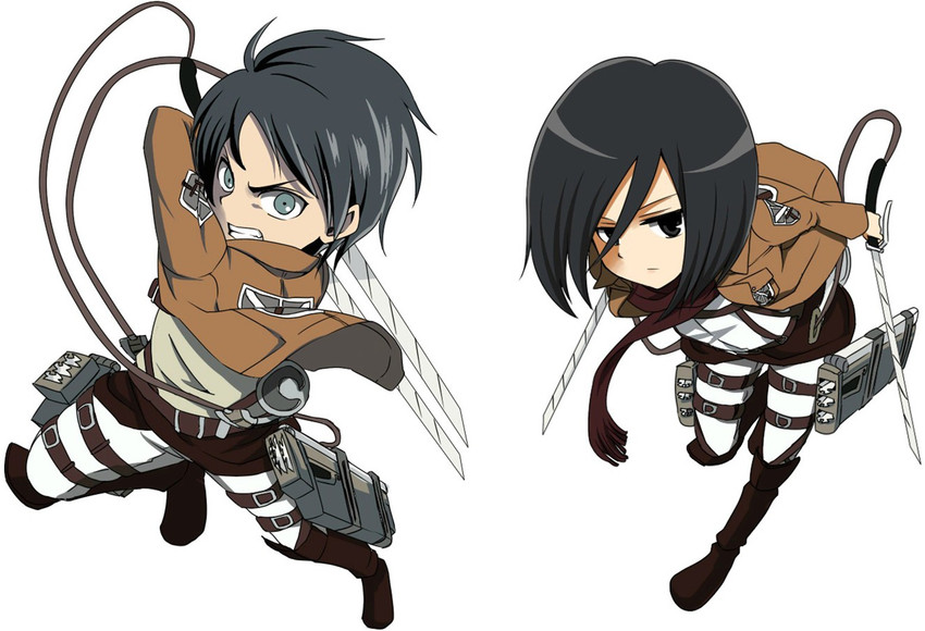 Chibi Eren And Mikasa