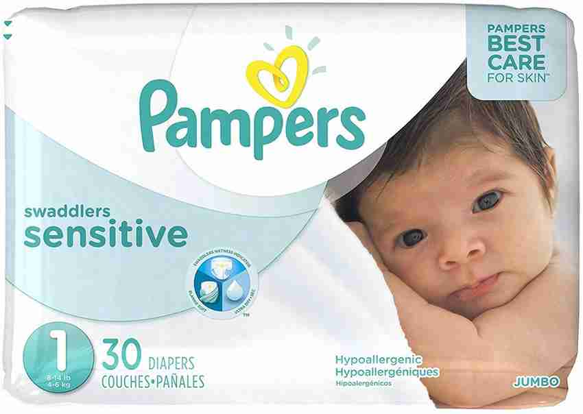 Pampers Swaddlers Sensitive Disposable Diapers Newborn Size 1 8 14 lb 30 Count JUMBO M Buy 30 Pampers Pant Diapers Flipkart