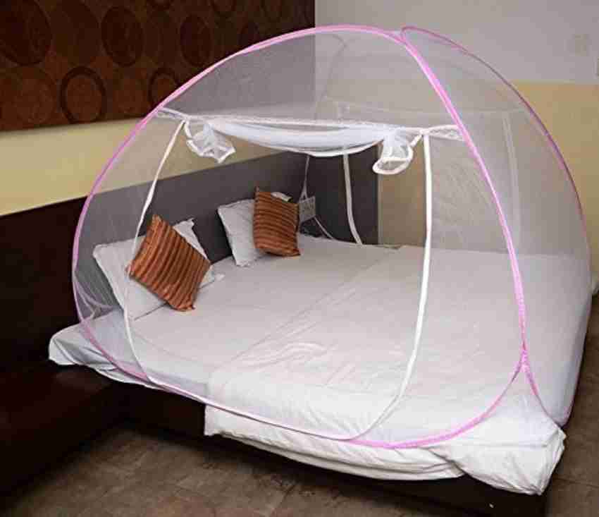 Styleys Polyester Adults Mosquito Net Double Bed Foldable Kingsize with Soft Mesh and 2 Side Zipper Opening Doors Color Pink Mosquito Net Price in India Buy Styleys Polyester Adults Mosquito Net