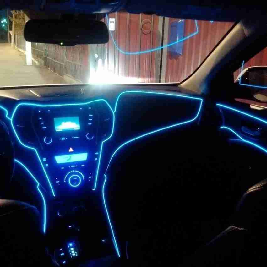AutoBizarre Blue Color 5 Meters Car Interior Decoration Cold Light Line EL Wire Works With All Cars Car Fancy Lights