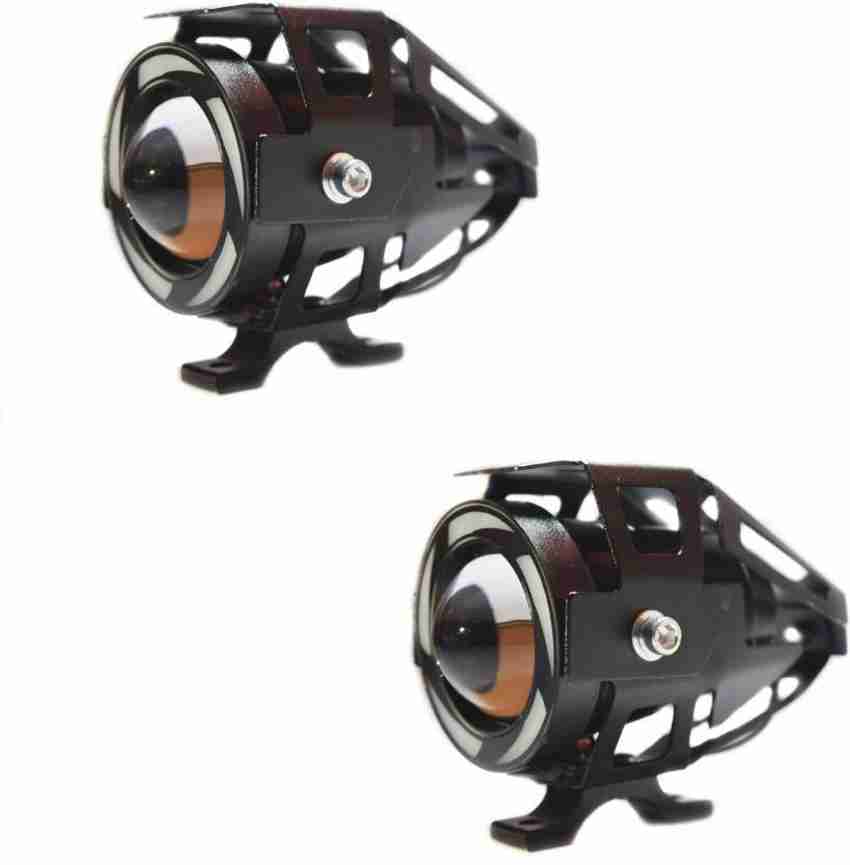 Angel Eyes Motorcycle Headlights Harley Road Glide Dual LED Headlight