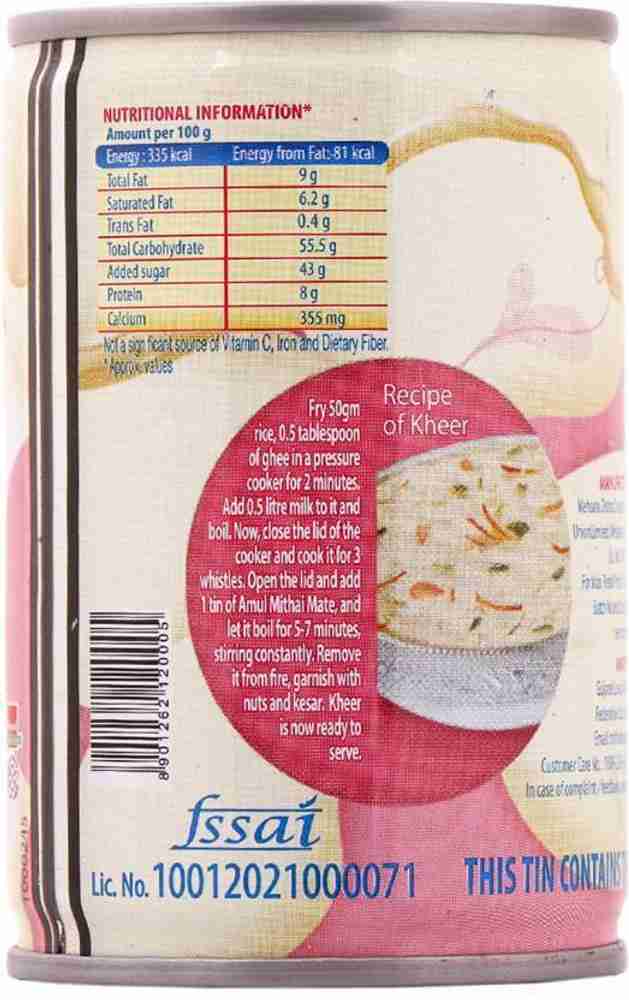 Amul Mithai Mate Sweetened Condensed Milk Tin 400 Gm Amul Condensed