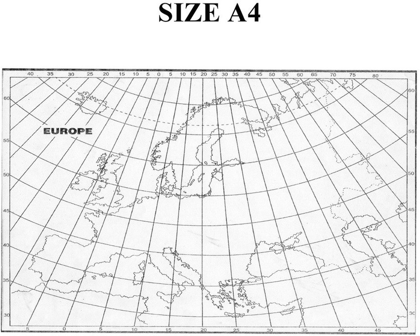 Europe Physical Map Black And White