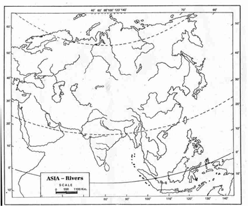 Empty Asia Map Blank Outline Map Of Asia New York Map Poster