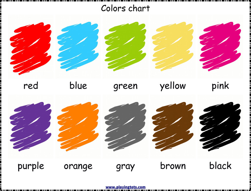 Basic Colors Chart For Kids
