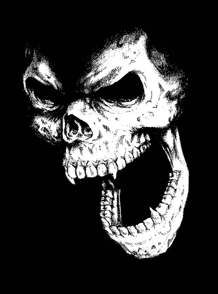 Screaming Skull Side View