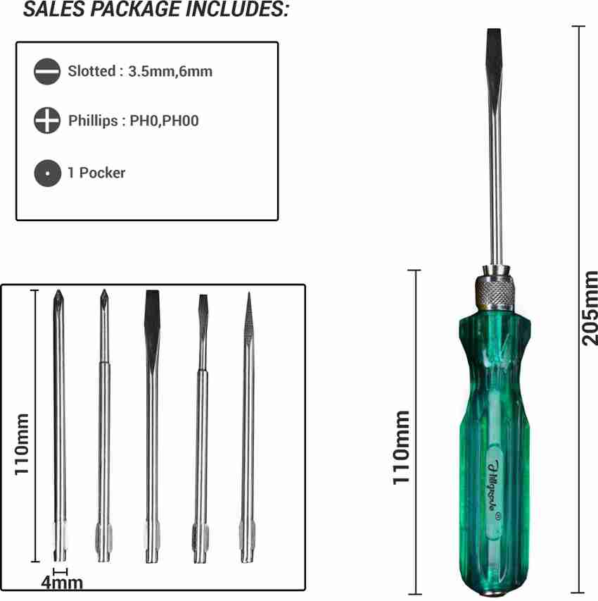 Phillips Screwdriver Size Chart