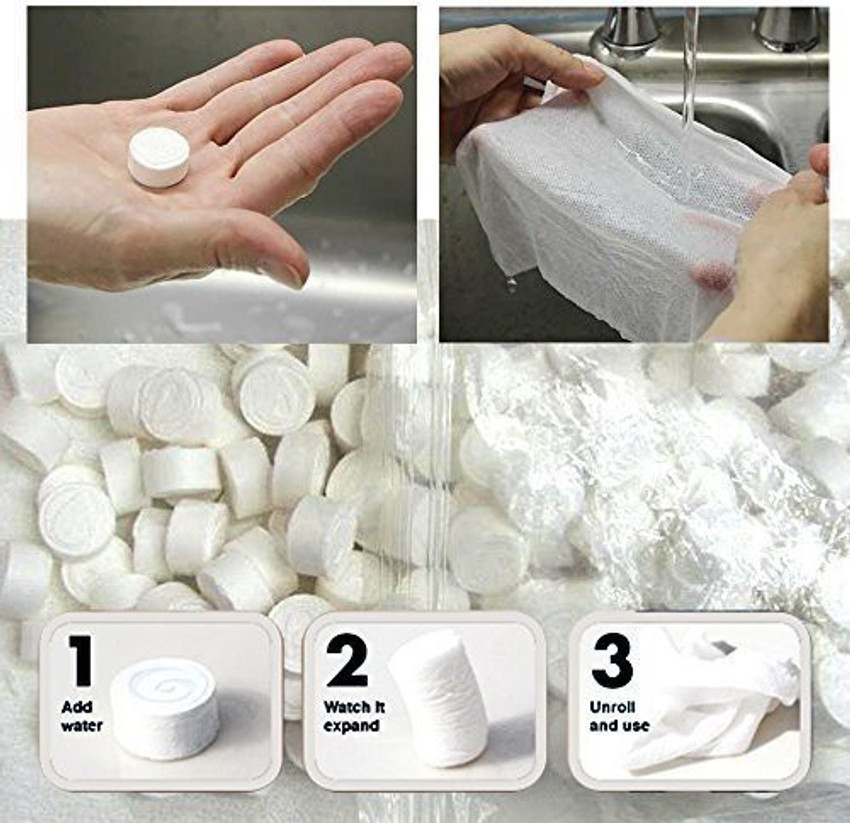 Compressed face towel store