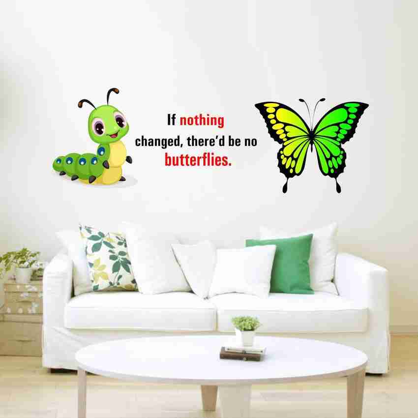 Flipkart SmartBuy 76 cm Wall Decals Butterfly Change Motivation Quotes Wall Stickers Self Adhesive Sticker Price in India Buy Flipkart SmartBuy 76 cm Wall Decals Butterfly Change Motivation