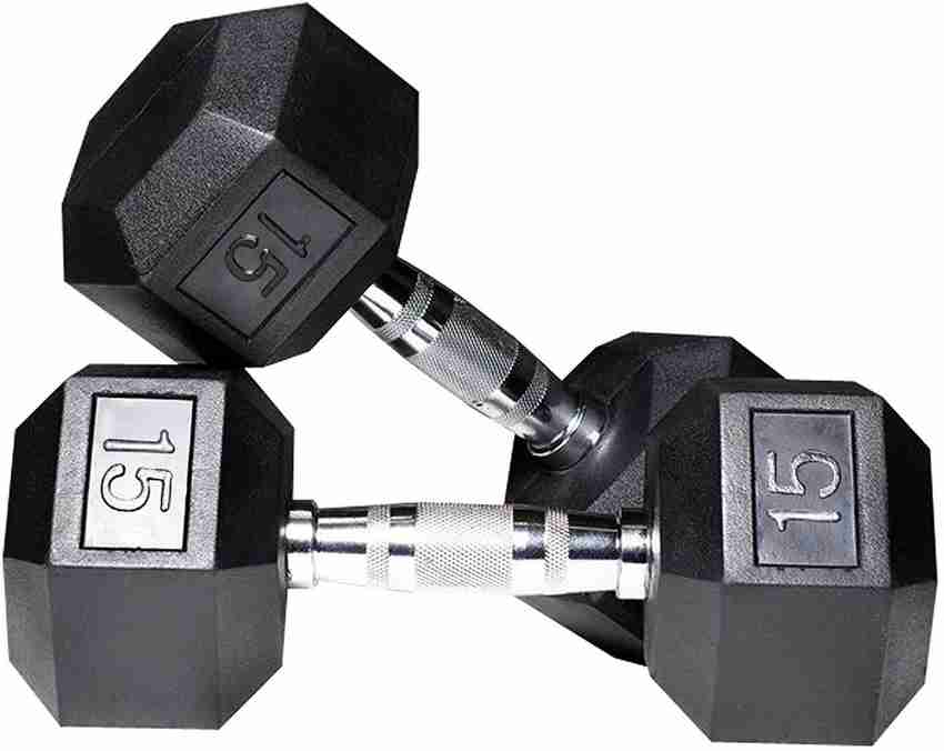 BBS Rubber Coated Steel Hex Dumbbell 15 kg Pair Fixed Weight Dumbbell Buy BBS Rubber Coated Steel Hex Dumbbell 15 kg Pair Fixed Weight Dumbbell Online at Best Prices in India
