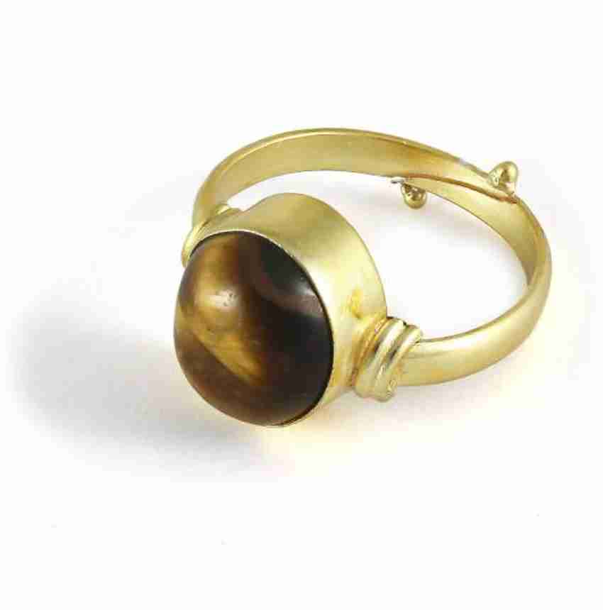 Tiger Eye Ring, Sterling Silver, Natural Tiger Eye Stone