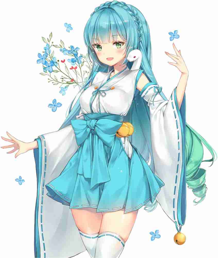 Anime Girl Blue Flower Anime Girl Flower Wallpaper 4K HD PC #7322b
