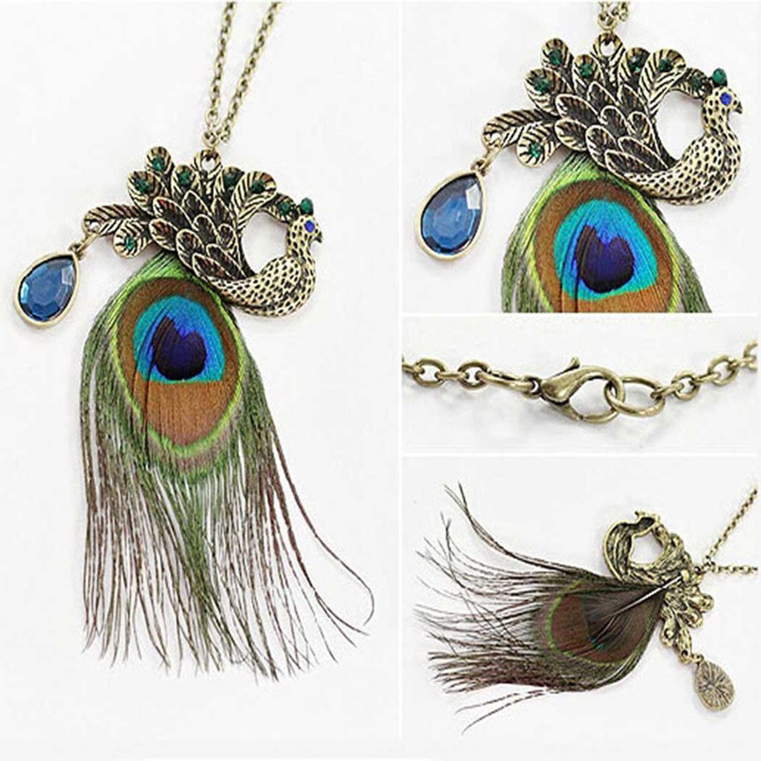 Peacock feather jewellery set store