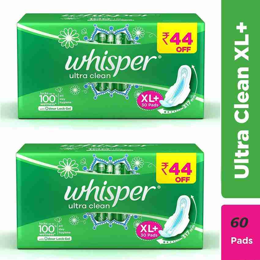 Whisper Maxi Fit Regular 8s Sanitary Pads For Women, 45% OFF