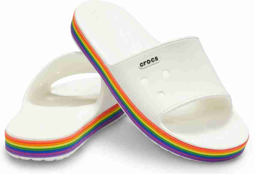 Crocs rainbow slides store