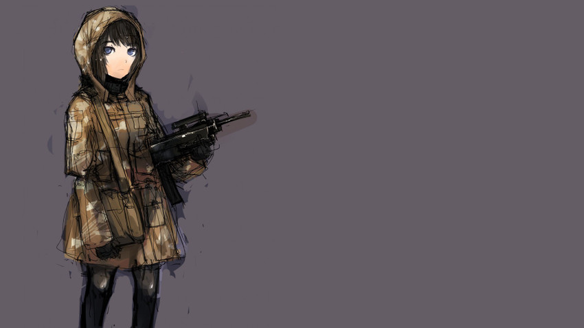 Anime Girl With Gun Wallpaper