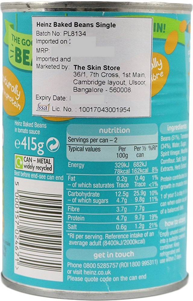 Heinz Beans Label