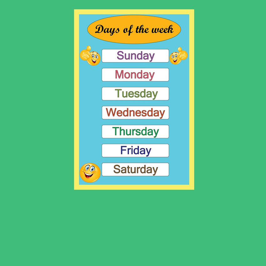 Printable Days Of The Week Chart For Kids
