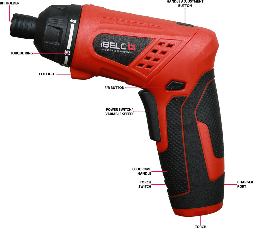 iBELL MS06 16 3.6V 6.35mm 220rpm Cordless Power Hand Tool Kit Price in India Buy iBELL MS06 16 3.6V 6.35mm 220rpm Cordless Power Hand Tool Kit online at Flipkart
