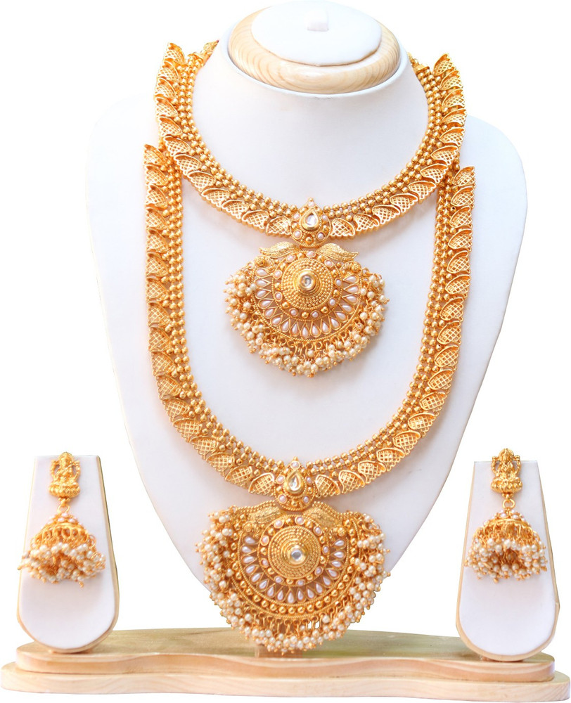Ethnicking Alloy Gold plated White Gold Jewellery Set Price in India Buy Ethnicking Alloy Gold plated White Gold Jewellery Set Online at Best Prices in India Flipkart