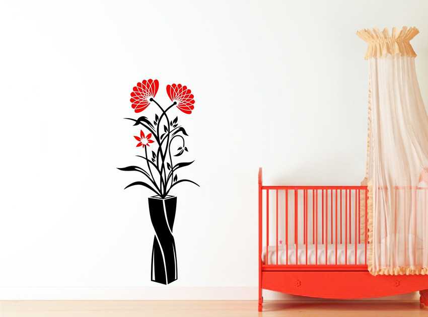 Runtoo Potted Plant Window Clings Flower Catcus Hanging Vines Glass Wall De