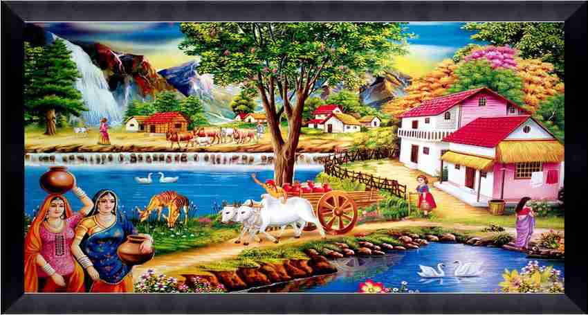 Village Scenery Painting