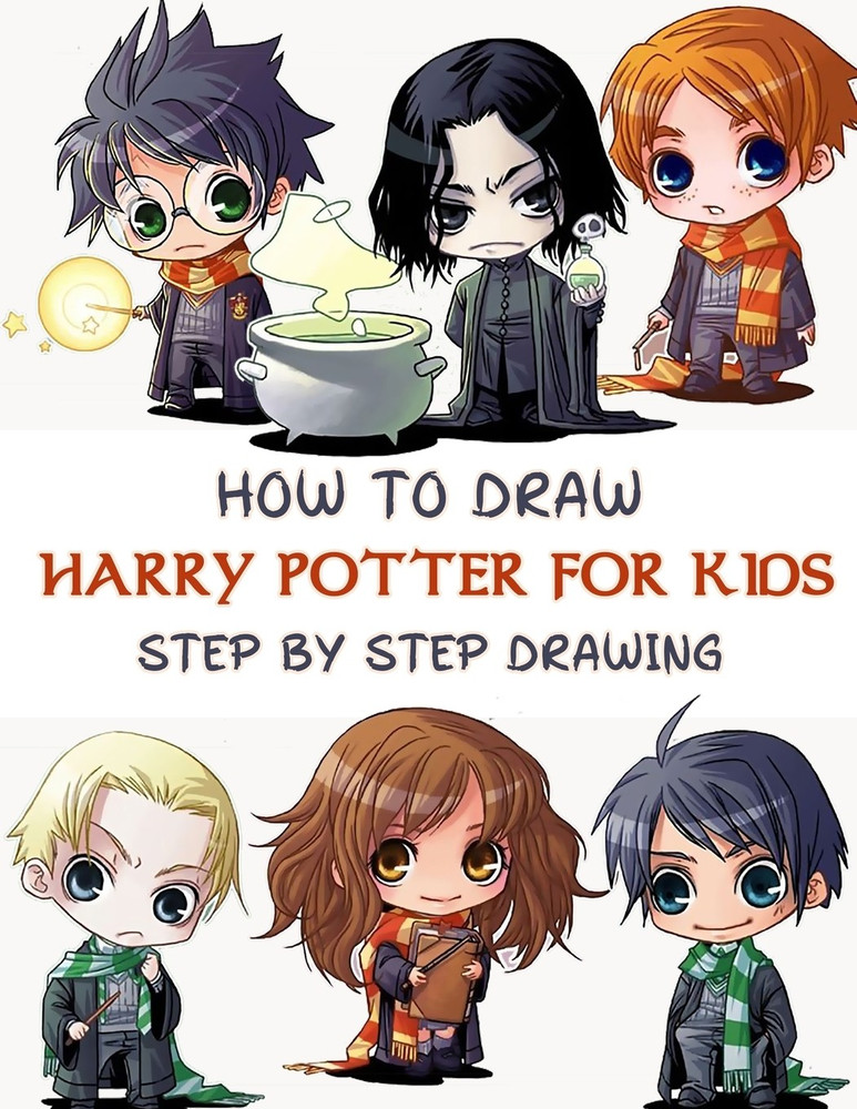 how to draw harry potter cartoon step by step