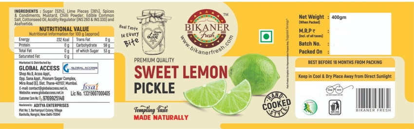 Lime Pickle Label