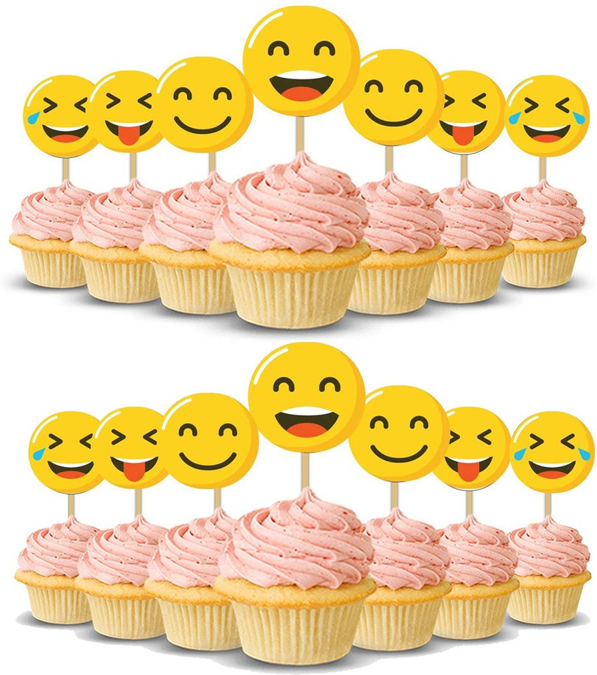 Pink Smiley Face Cupcake