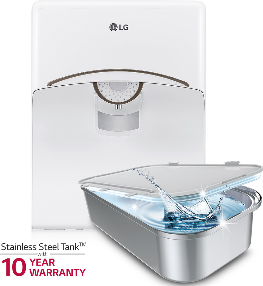 LG WAW33RW2RP 8 L RO UF Water Purifier With Dual Protection Stainless Steel Tank Smart Display