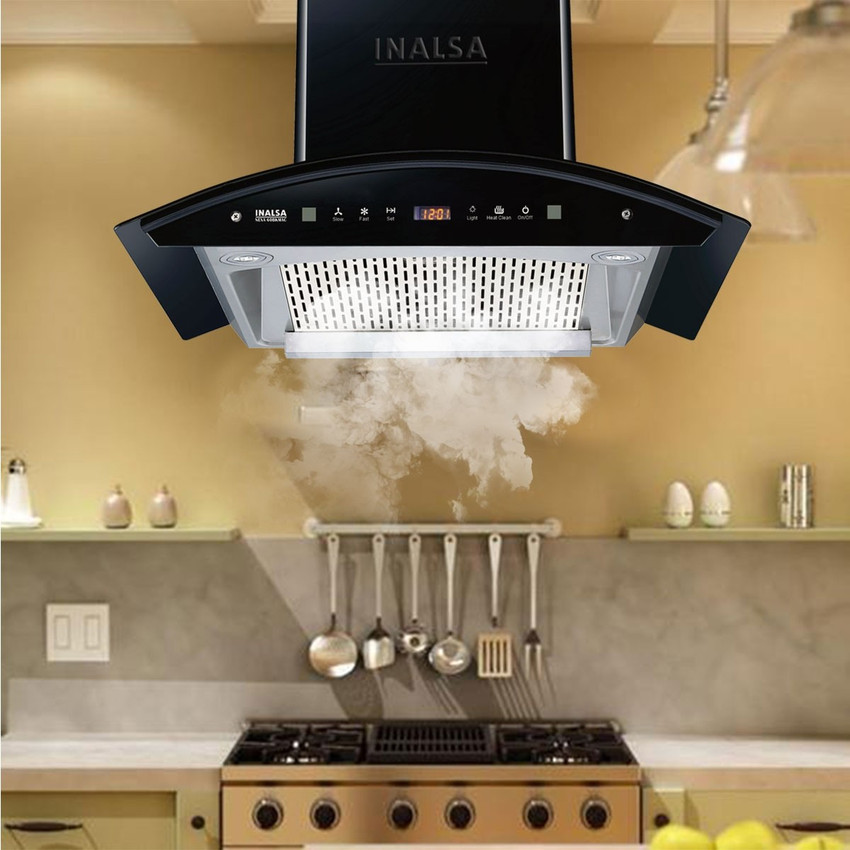 Inalsa Nexa 60BKMAC Auto Clean Wall Mounted Black 1250 CMH Chimney