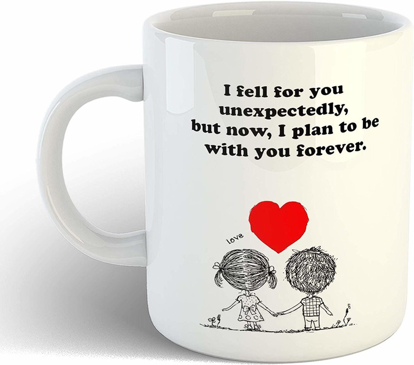 Cute Coffee Love Quotes MSC Cute Love Couple Cartoon Printed