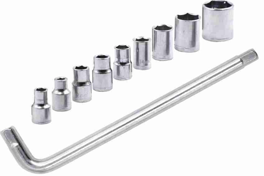 Hillgrove 10 Pcs Hex Socket Wrench Spanner Tool Goti Set for Automobiles Bike Car Repair Tool Kit Socket Set Price in India Buy Hillgrove 10 Pcs Hex Socket Wrench Spanner Tool Goti Set for Automobiles...
