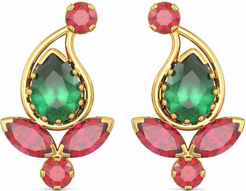 Joyalukkas Elegant Gemstone Blossomy Yellow Gold 22kt Emerald Ruby Stud Earring Price in India Buy Joyalukkas Elegant Gemstone Blossomy Yellow Gold 22kt Emerald Ruby Stud Earring online at Flipkart ...