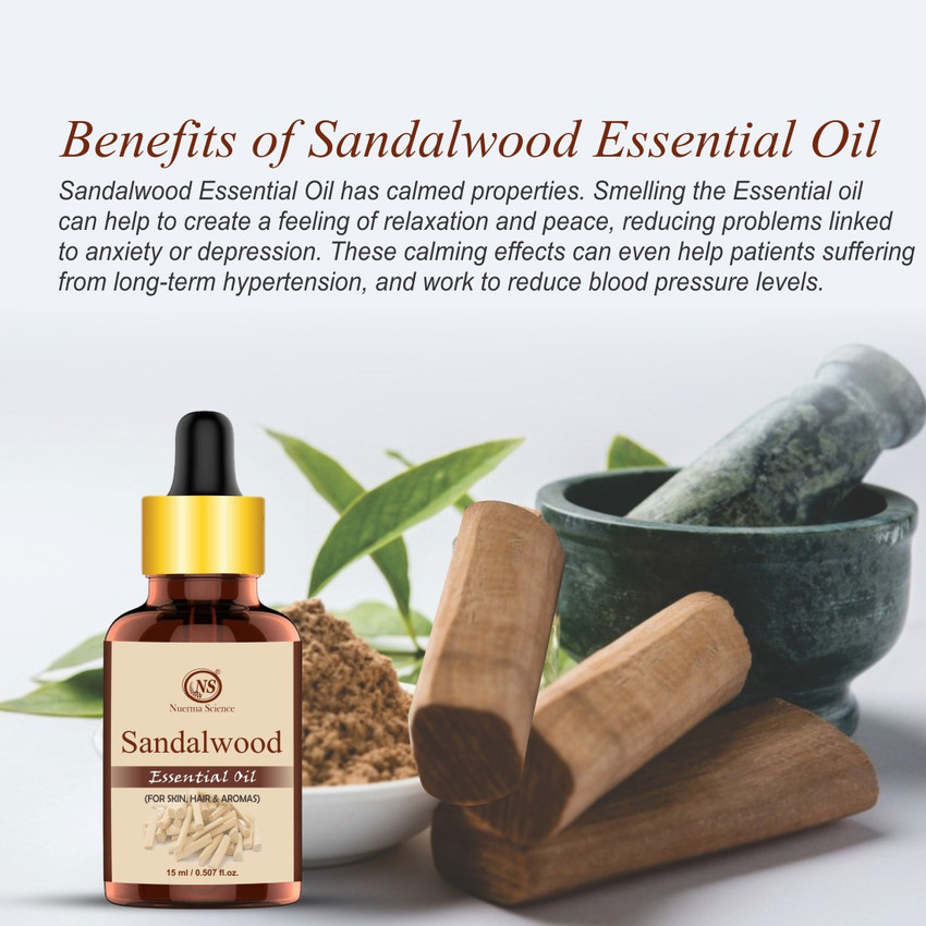 Nuerma Science Sandalwood Essential Oil 100 Organic Pure Undiluted Therapeutic Grade Oil for Diffuser Relaxation Skin Therapy More Hair Oil Price in India Buy Nuerma Science Sandalwood Essential