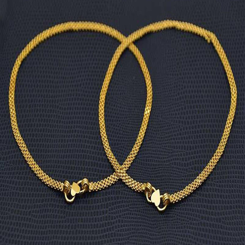 ZIZER Gold Plated Uruvashi Anklets 10 inches Brass Anklet