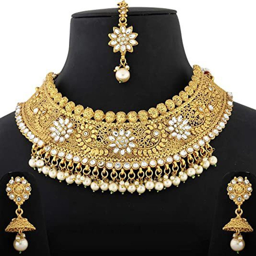 SILVER SHINE Alloy Gold Jewellery Set Price in India Buy SILVER SHINE Alloy Gold Jewellery Set Online at Best Prices in India Flipkart