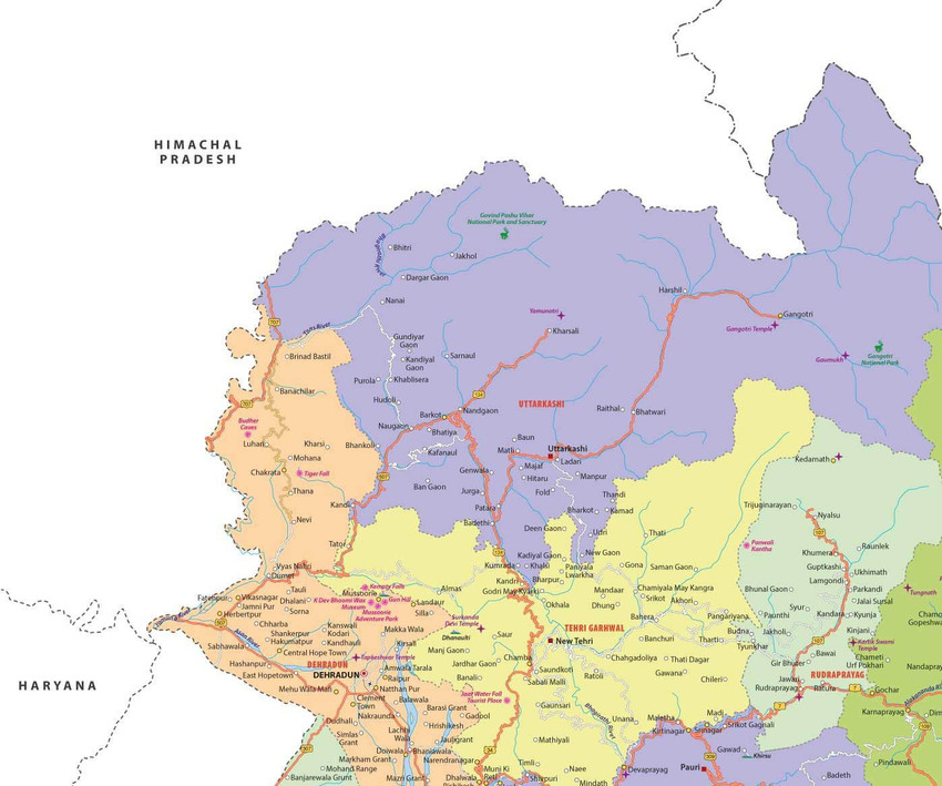 District Map Of Uttarakhand Map Of India Uttarakhand Maps Of The