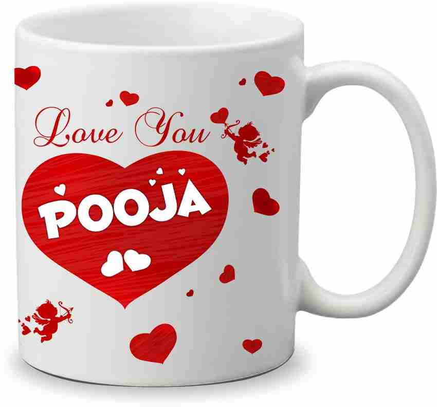 I Love You Pooja Name Logo