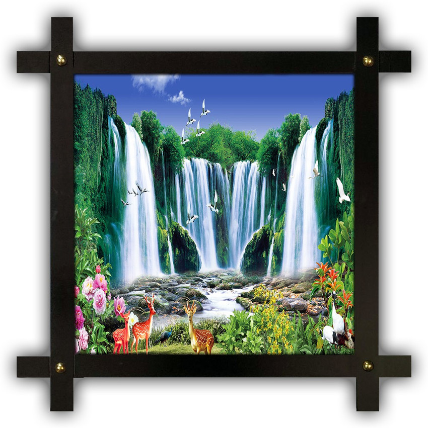Poster N Frames Cross Wooden Frame Hand Crafted with photo of Natural Landscape Scenery 19029 Digital Reprint 16.5 inch x 16.5 inch Painting Price in India Buy Poster N Frames Cross Wooden