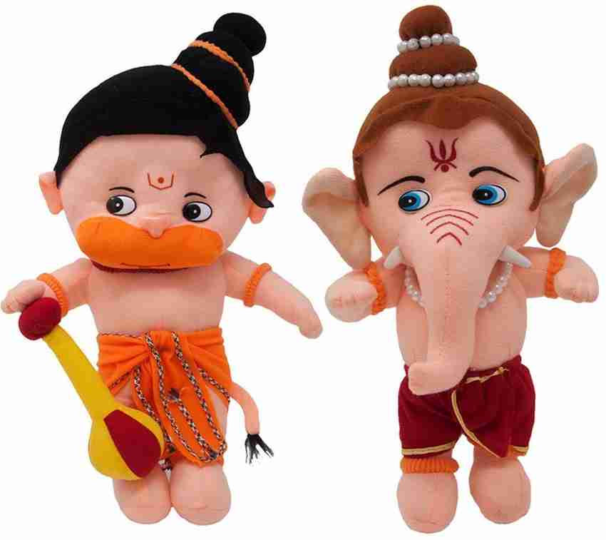 YASHIKA Lord Baal Hanuman and Ganesha Hindu Idol Combo Soft Plush Toy 25 cm 25 cm Lord Baal Hanuman and Ganesha Hindu Idol Combo Soft Plush Toy 25 cm
