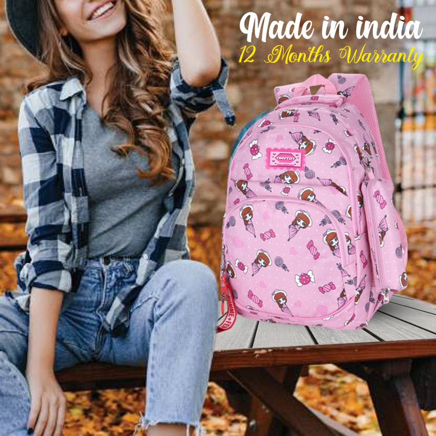 Pink school backpack store