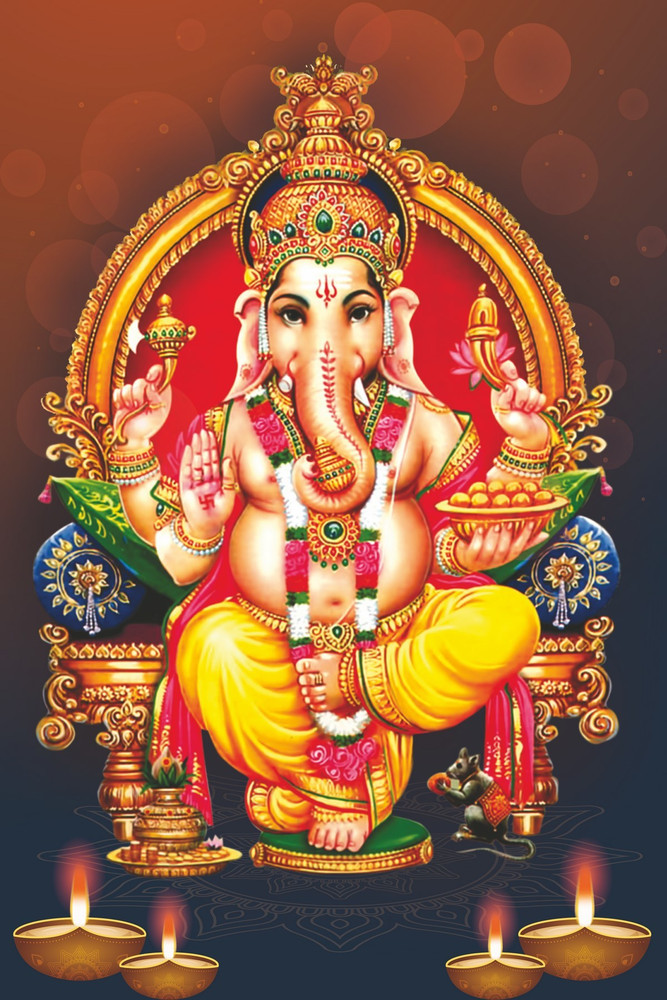 Lord Ganesha Paper Poster Paper Print