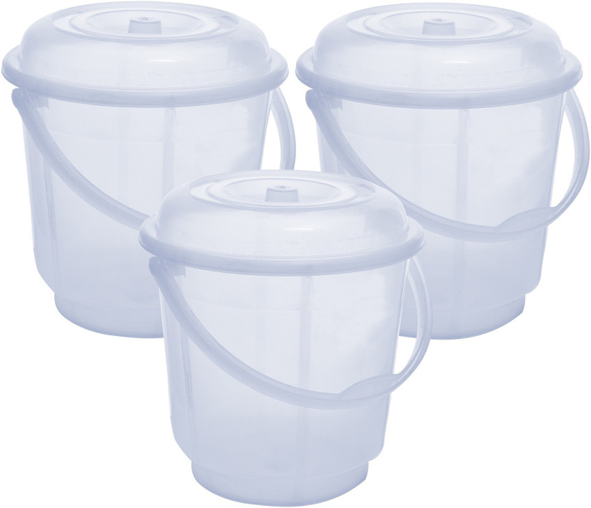 Transparent bucket with lid store